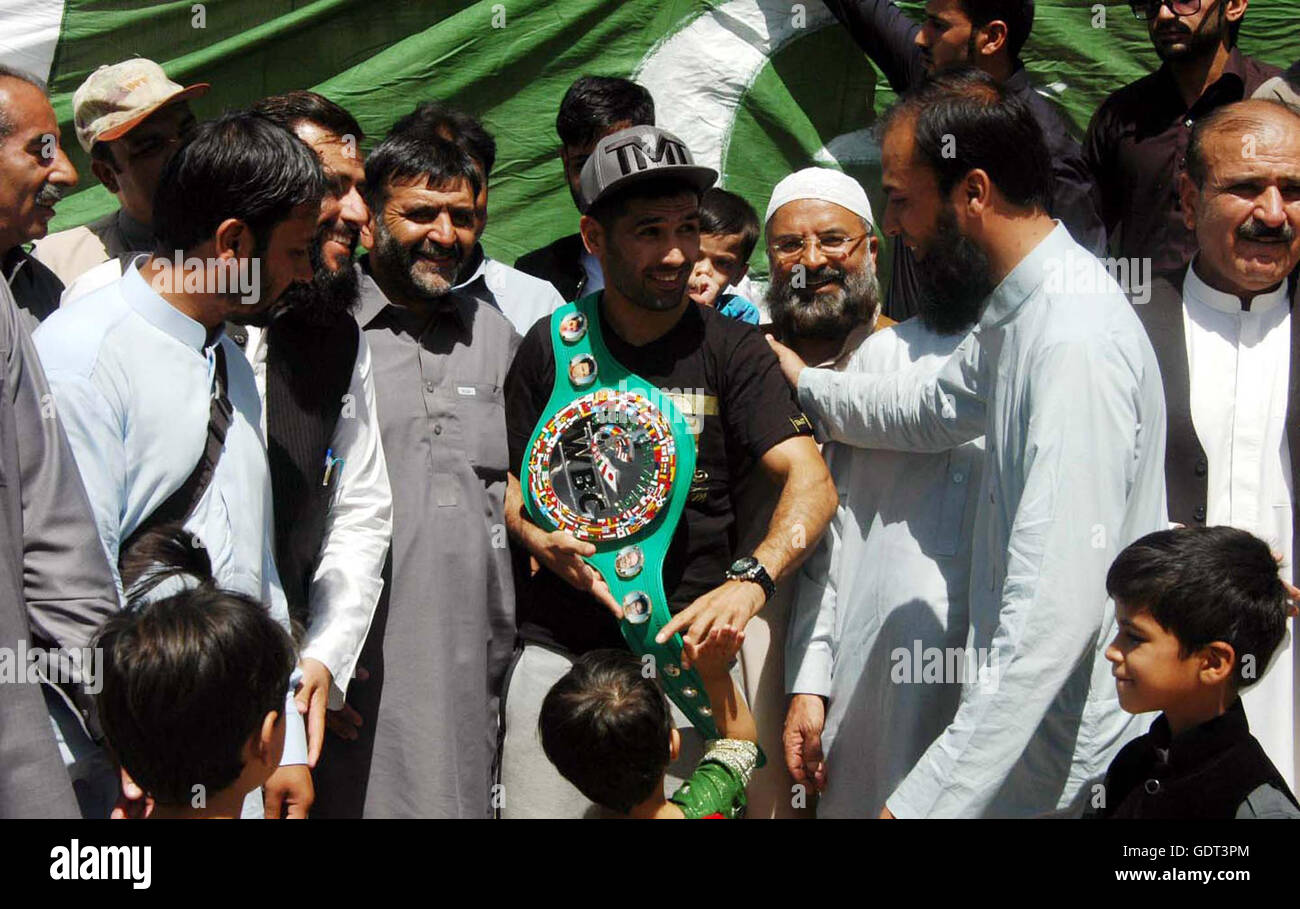 Pakistani Boxer Muhammad Waseem, who was won the Light Weight Silver ...