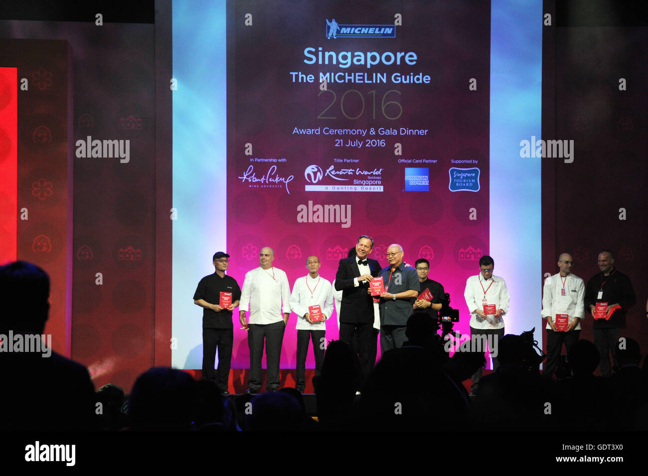 Singapore, Michelin star award during the Michelin Guide Award ceremony ...