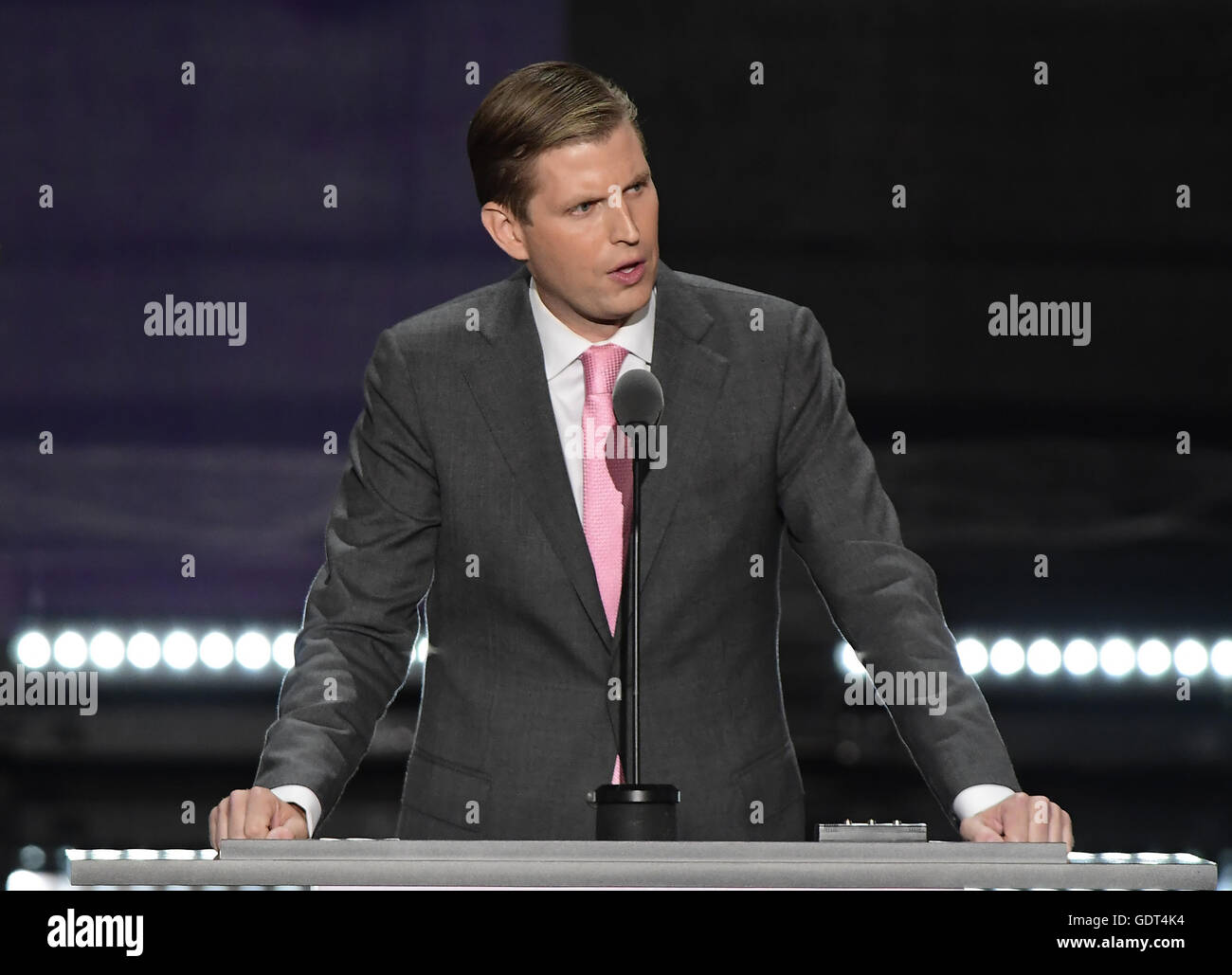 Cleveland, Ohio, USA. 20th July, 2016. Eric Trump makes remarks at the ...