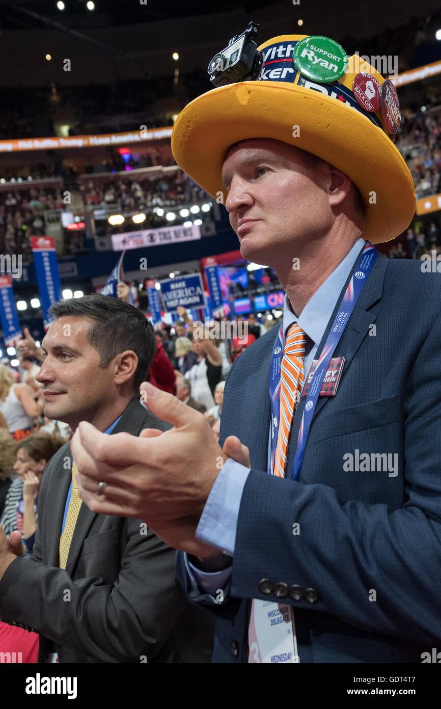 GOP delegates attending the third day of the Republican National ...
