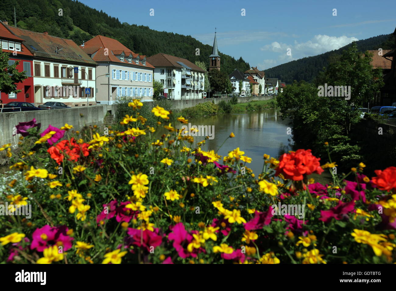 the old town of the villige Wolfach in the Blackforest in the south of ...