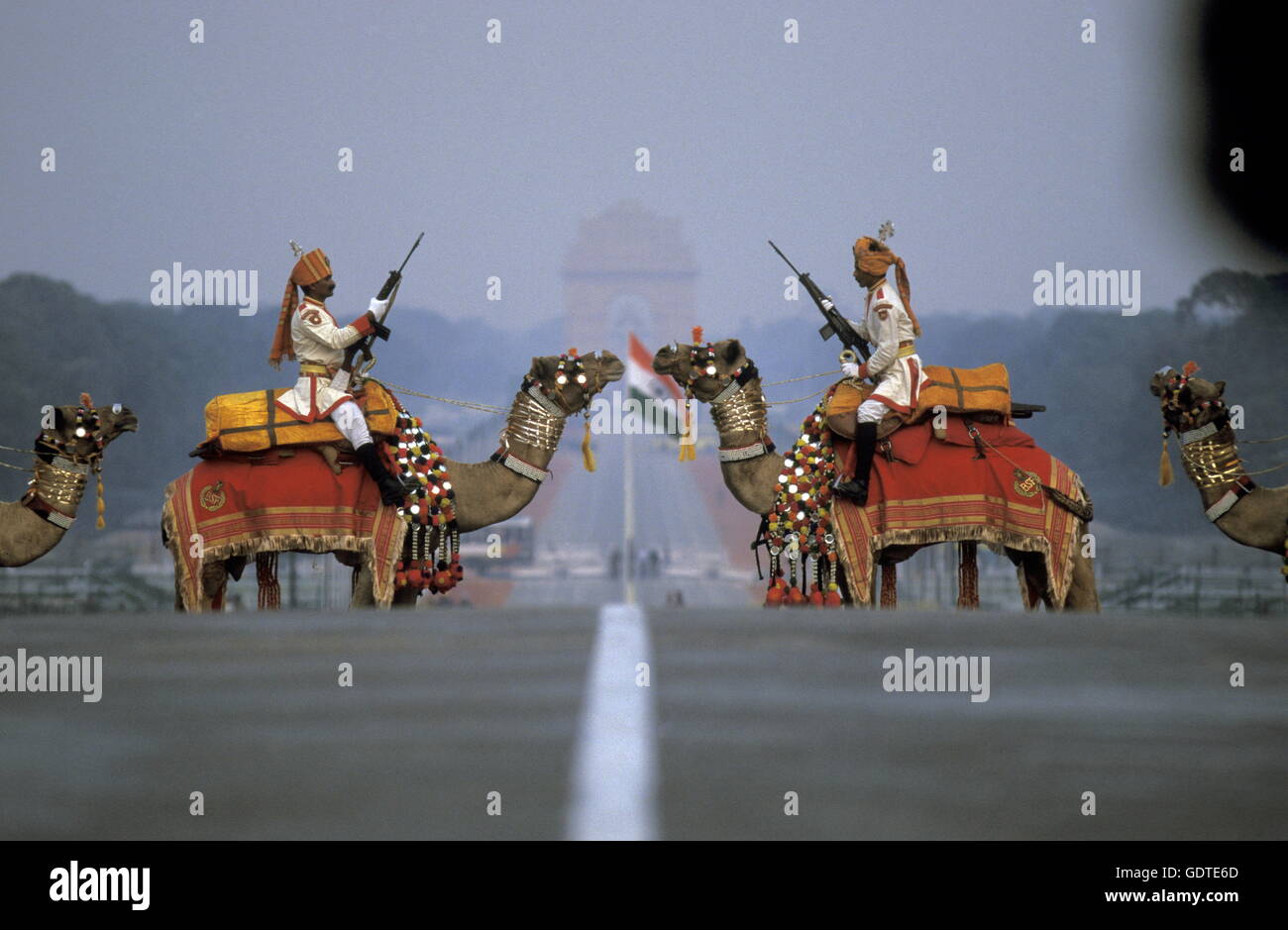 the parade at the national day in the City of New Delhi in India Stock ...