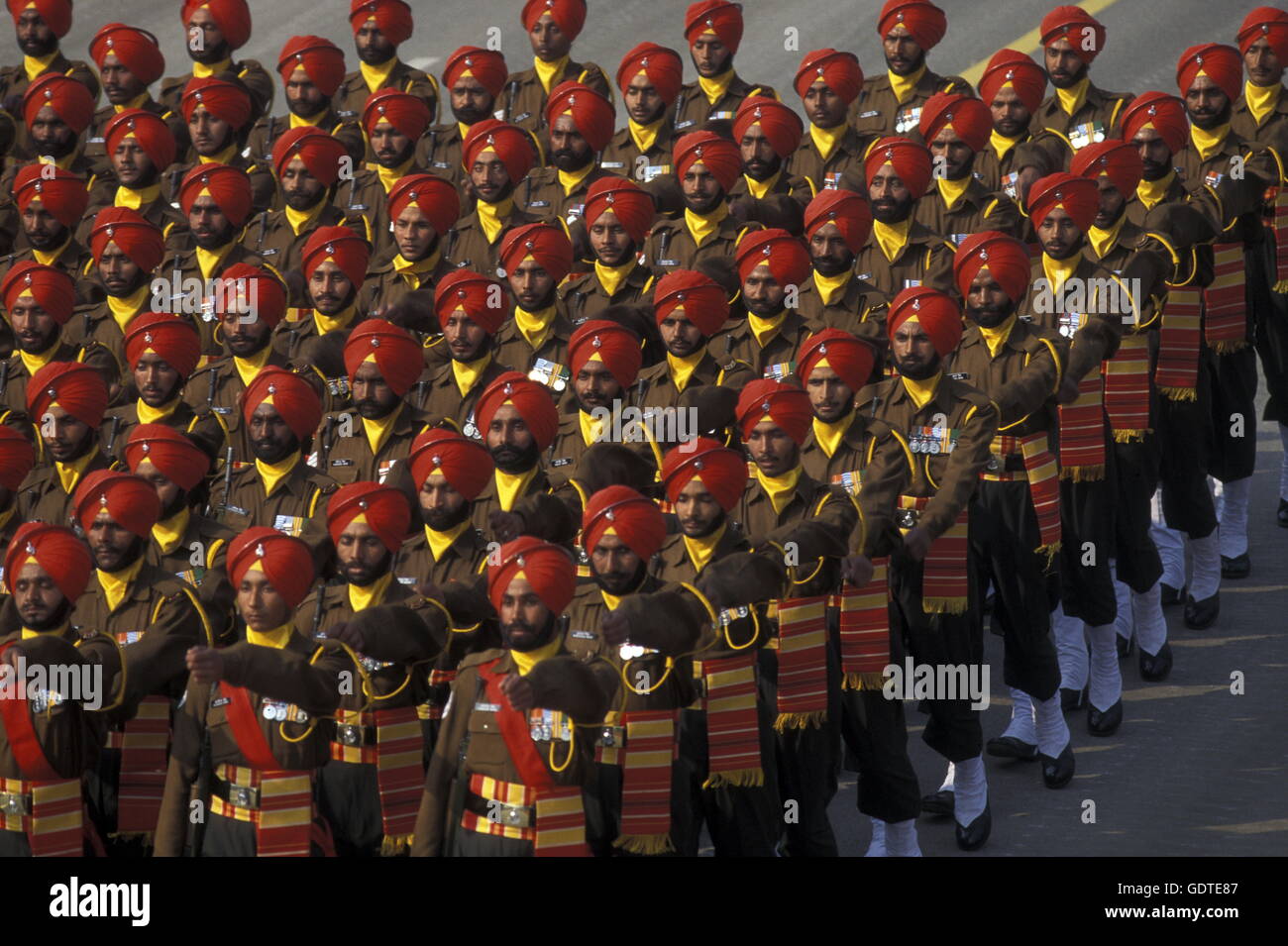 the parade at the national day in the City of New Delhi in India Stock ...
