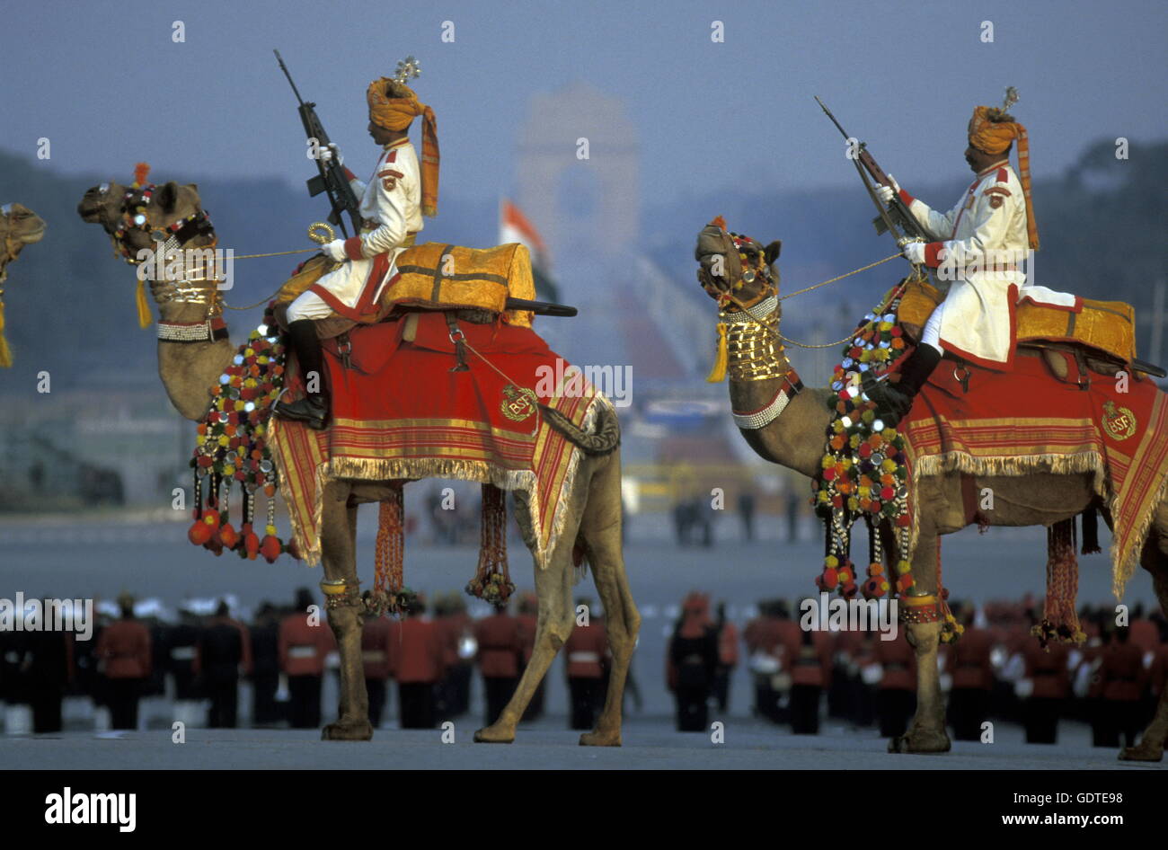 the parade at the national day in the City of New Delhi in India Stock ...