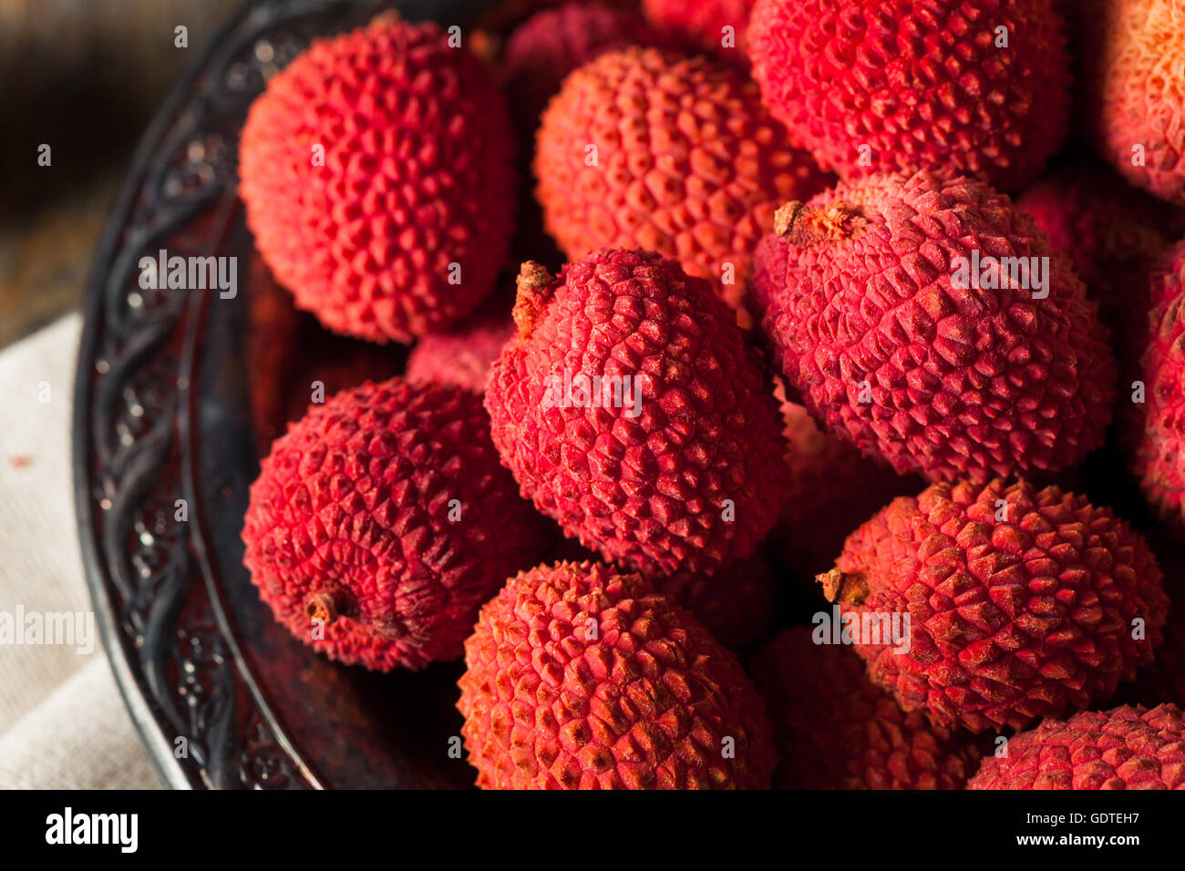Raw Organic Red Lychee Berries Ready to Eat Stock Photo - Alamy