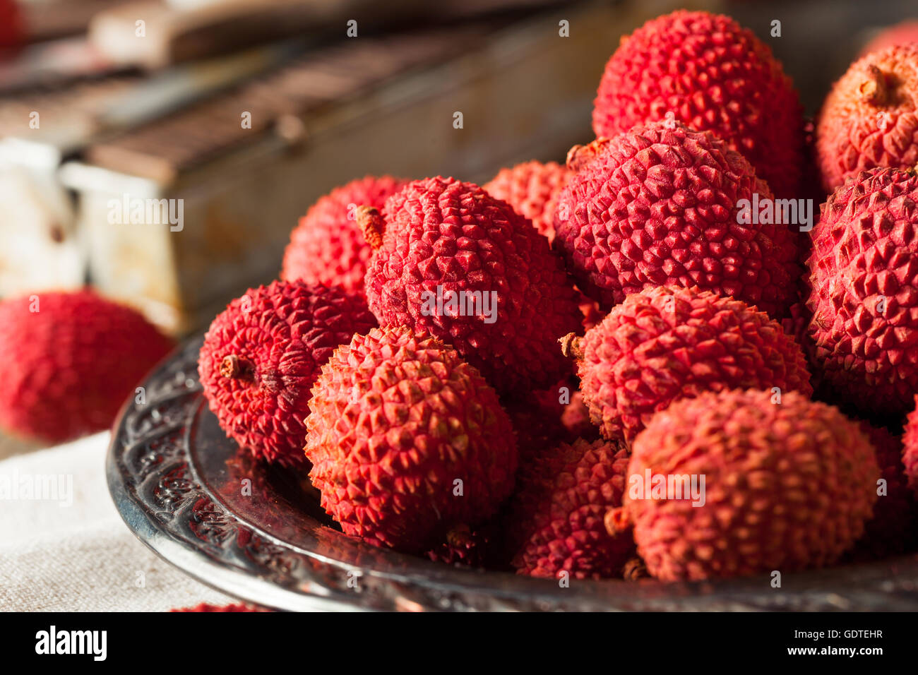 Raw Organic Red Lychee Berries Ready to Eat Stock Photo - Alamy