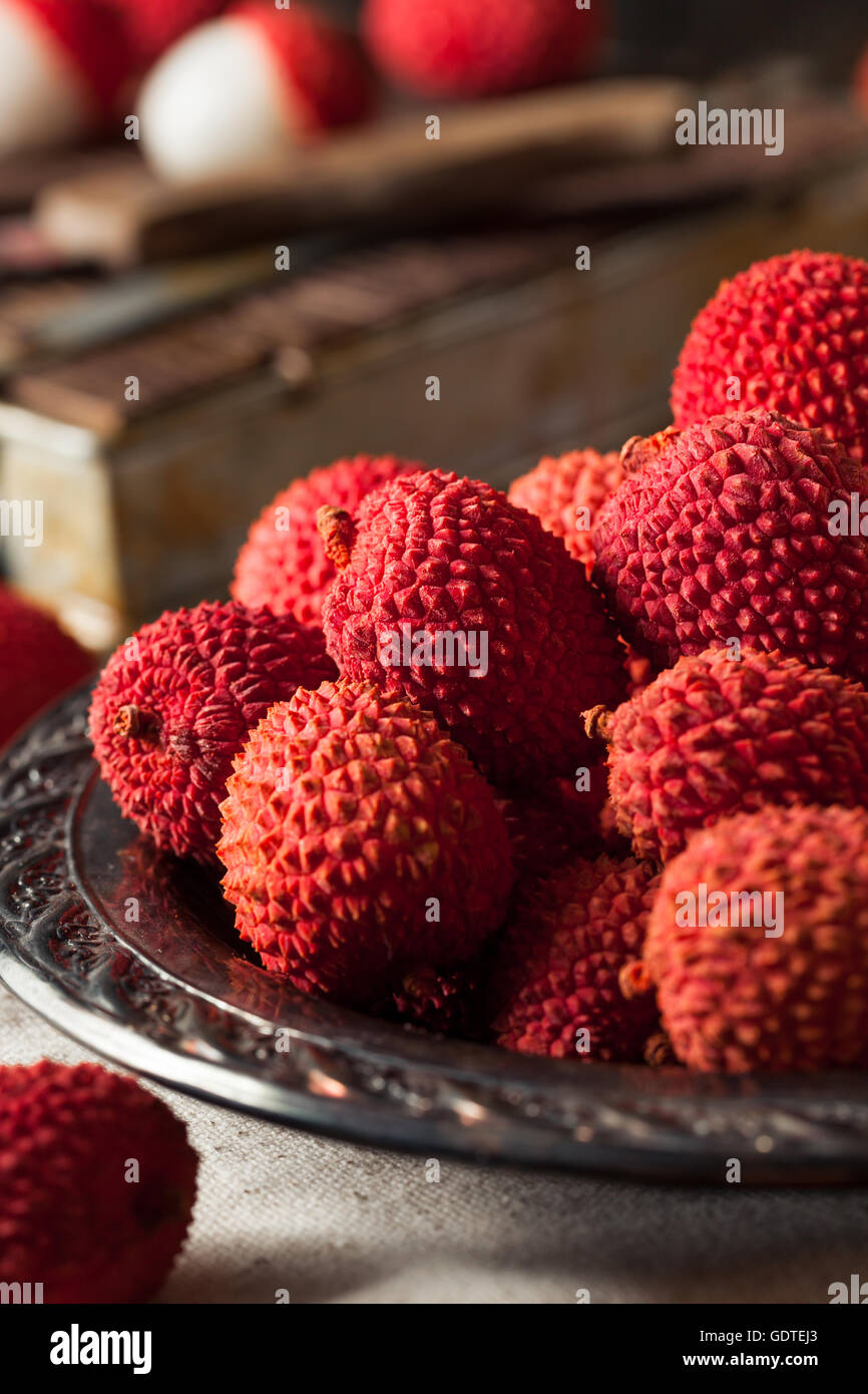 Raw Organic Red Lychee Berries Ready to Eat Stock Photo - Alamy