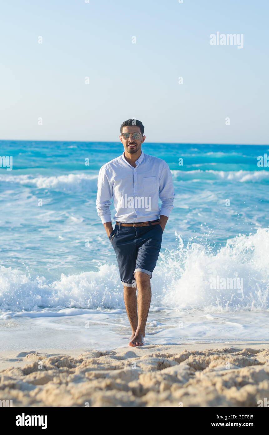man at the beach Stock Photo - Alamy