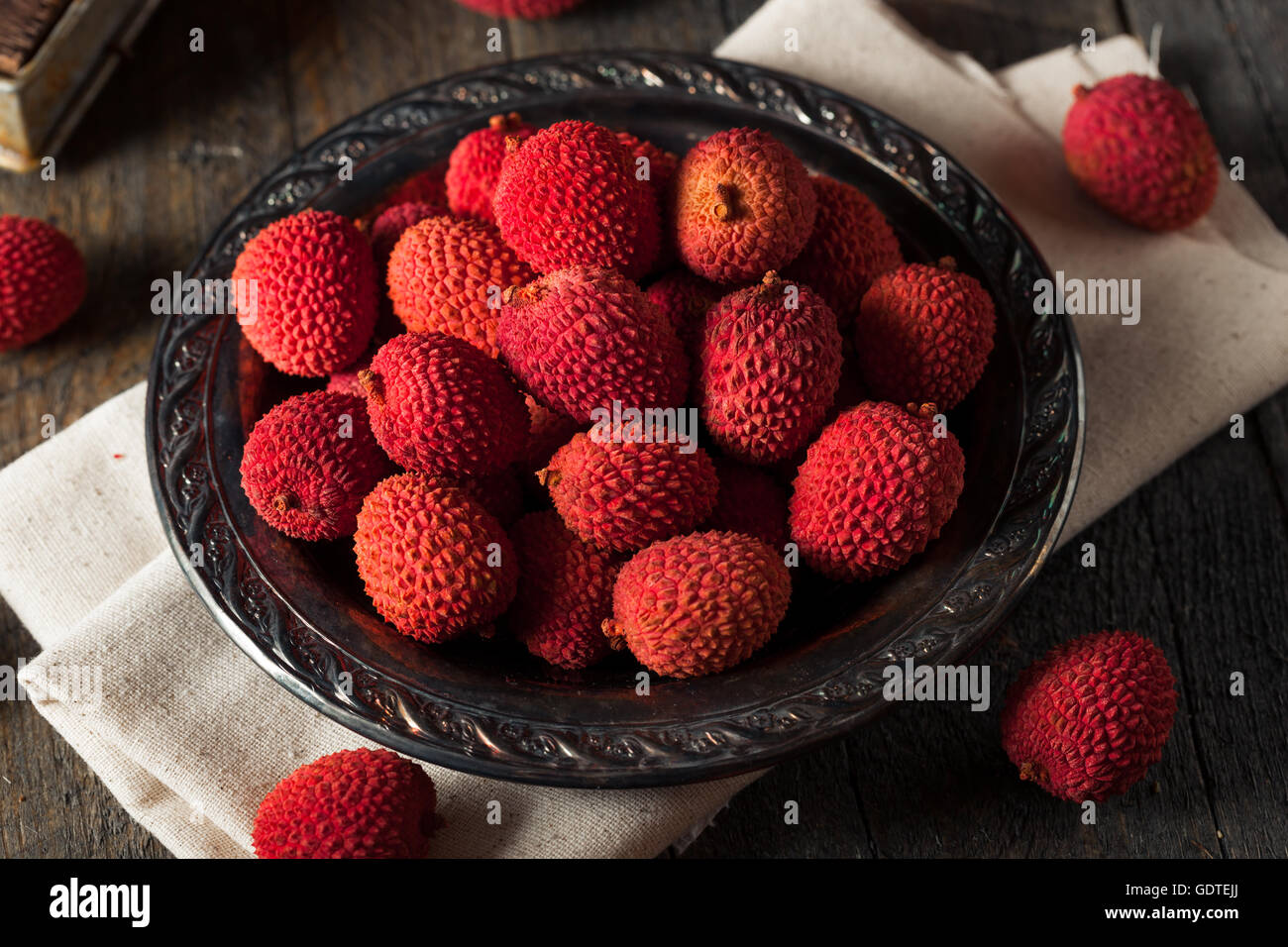 Raw Organic Red Lychee Berries Ready to Eat Stock Photo - Alamy