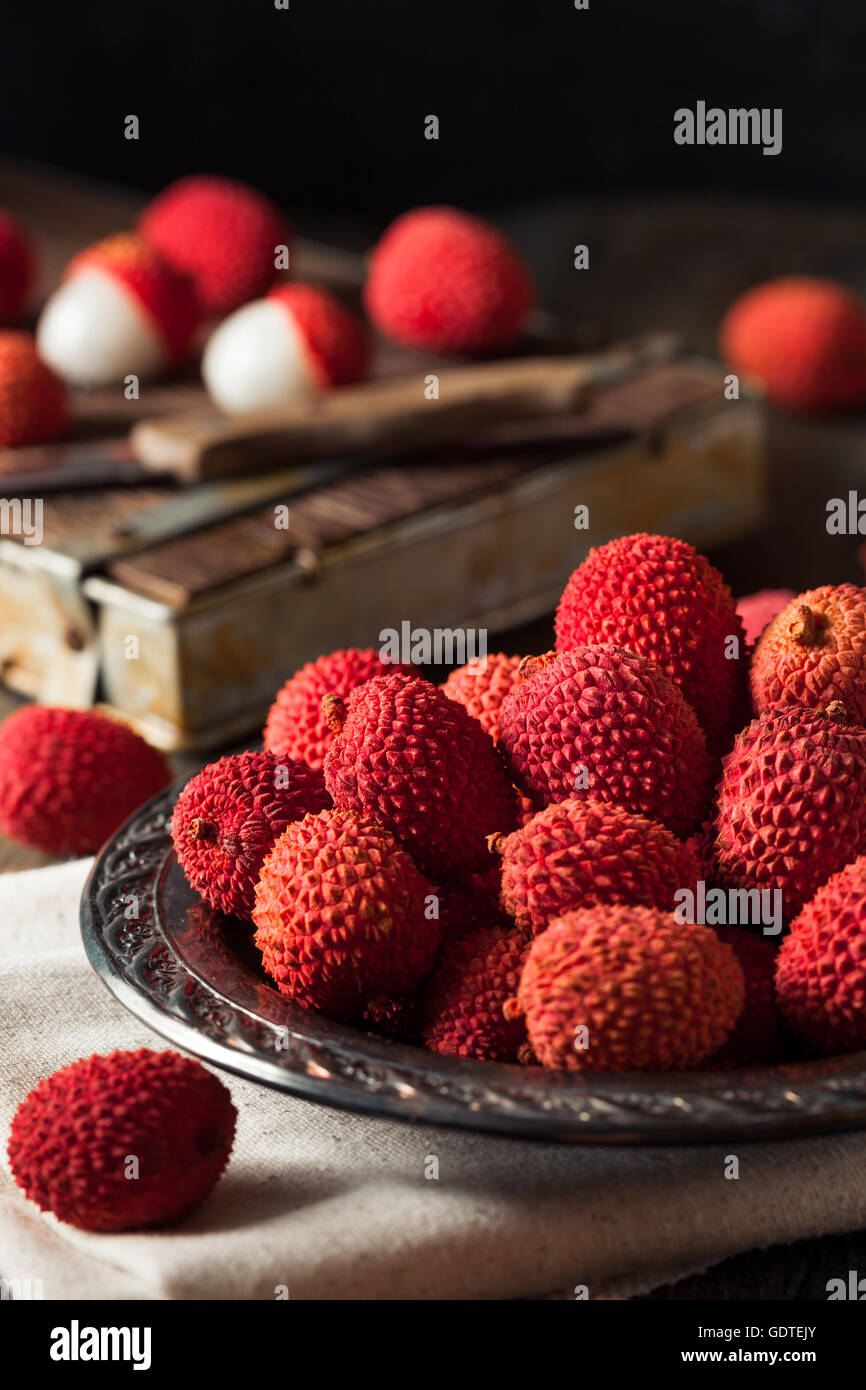 Raw Organic Red Lychee Berries Ready to Eat Stock Photo - Alamy