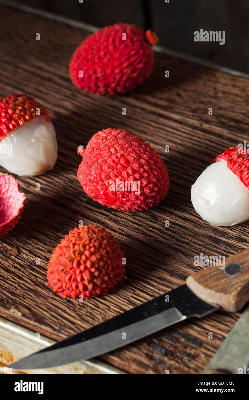 Raw Organic Red Lychee Berries Ready to Eat Stock Photo - Alamy