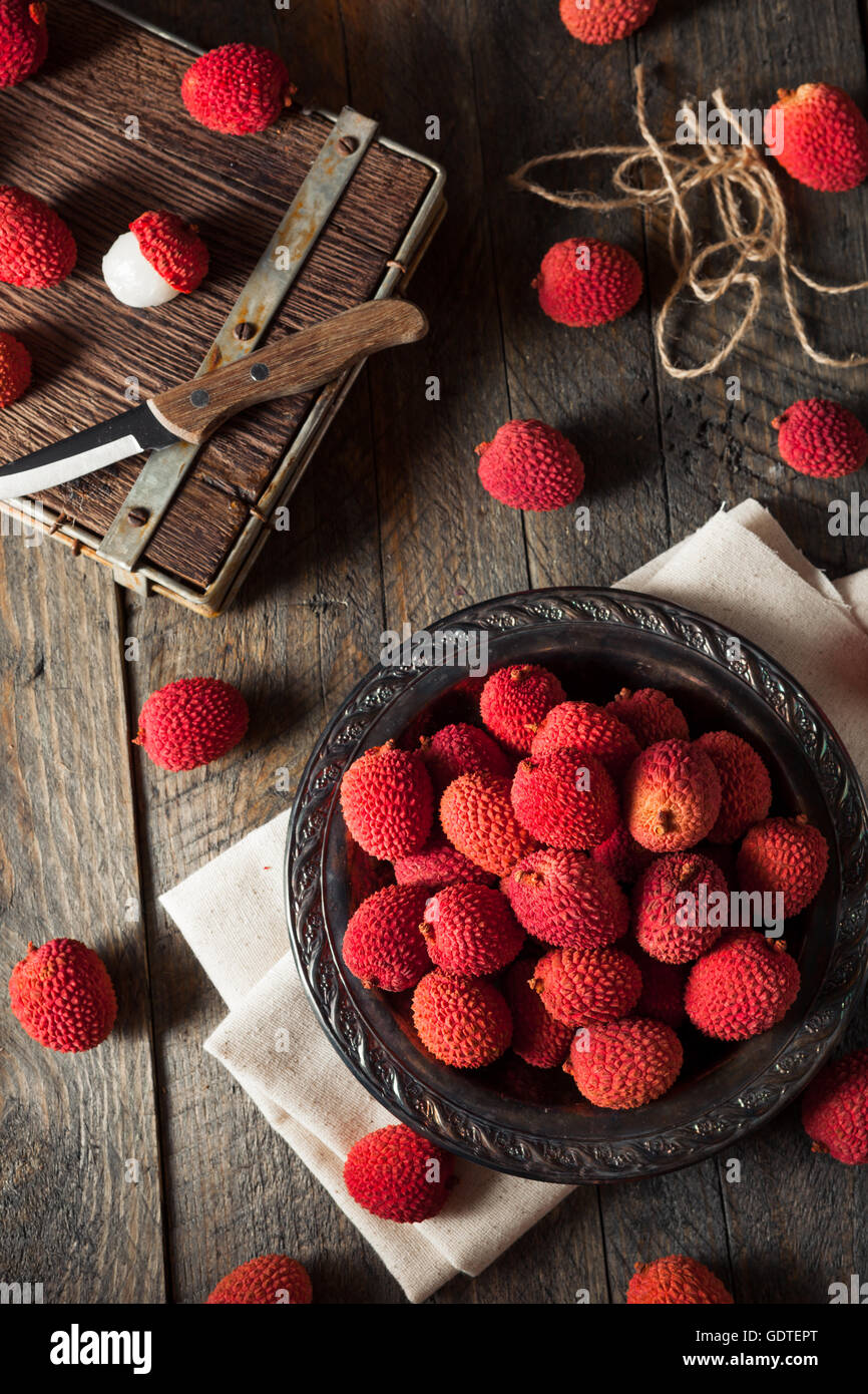 Raw Organic Red Lychee Berries Ready to Eat Stock Photo - Alamy