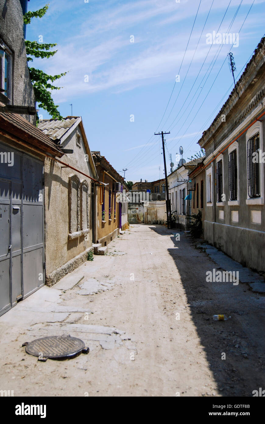 General view of the street in in Crimea, Yevpatoria, Ukraine Stock ...