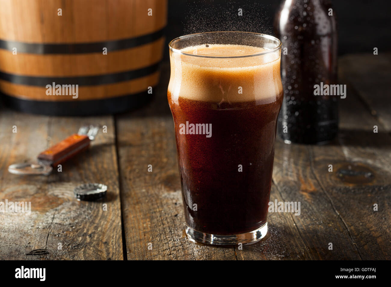 Refreshing Cold Alcoholic Hard Root Beer Ready to Drink Stock Photo - Alamy