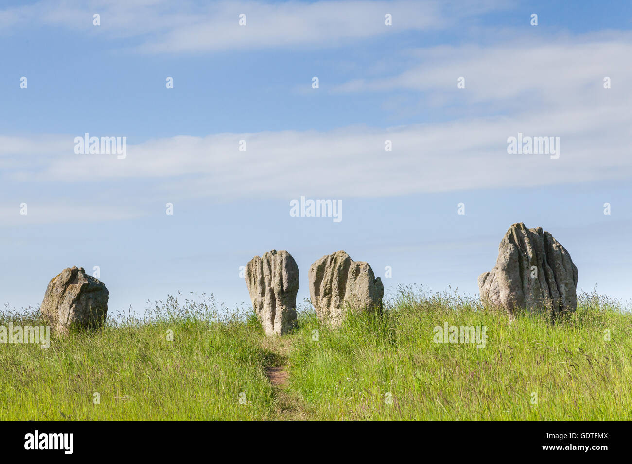 Duddo Stone Circle, an ancient stone circle, historical monument in the ...