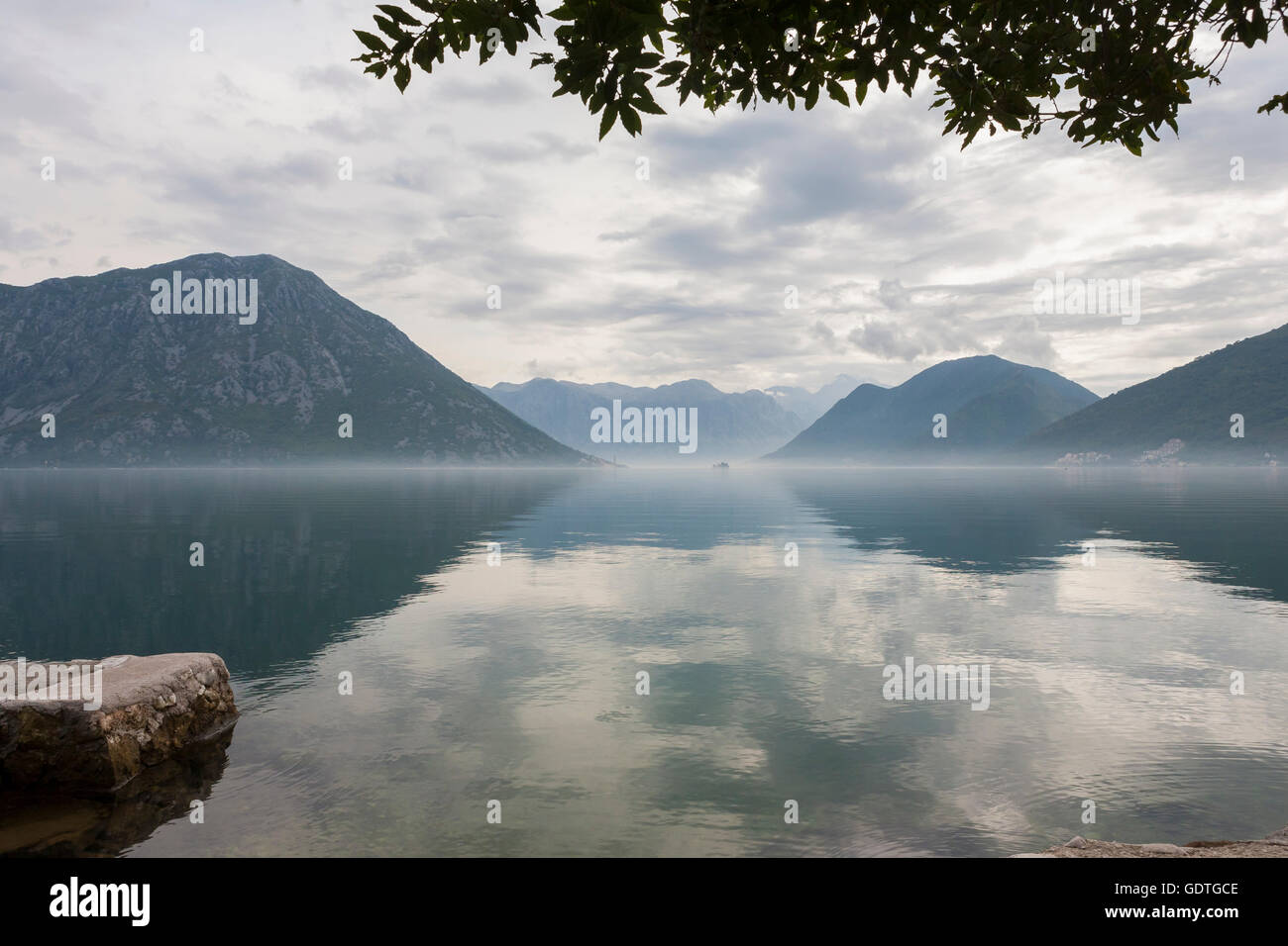 Early morning on Boka Kotorska (the Bay of Kotor) and Perast from the ...