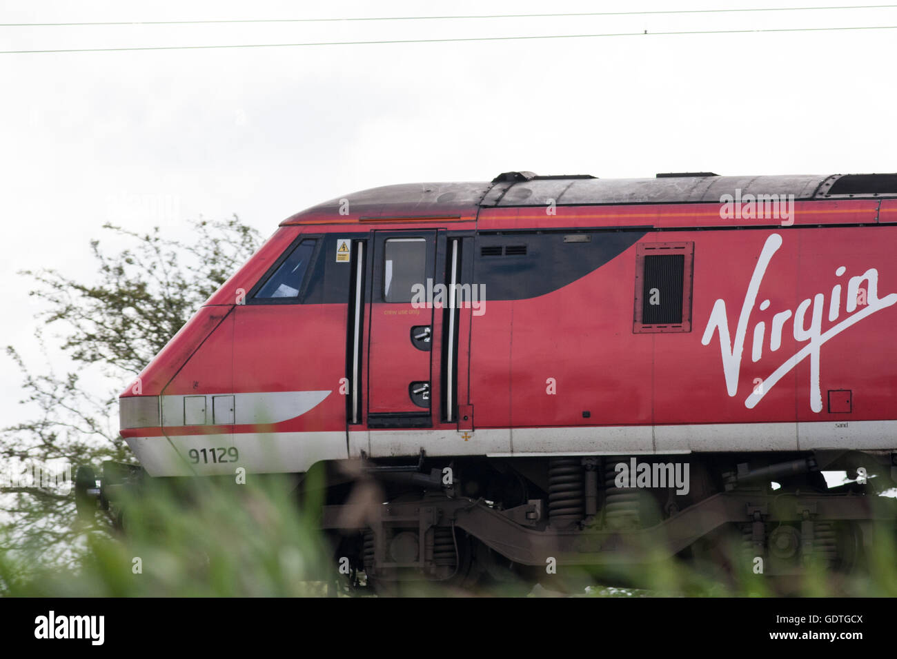 Virgin train engine Stock Photo - Alamy