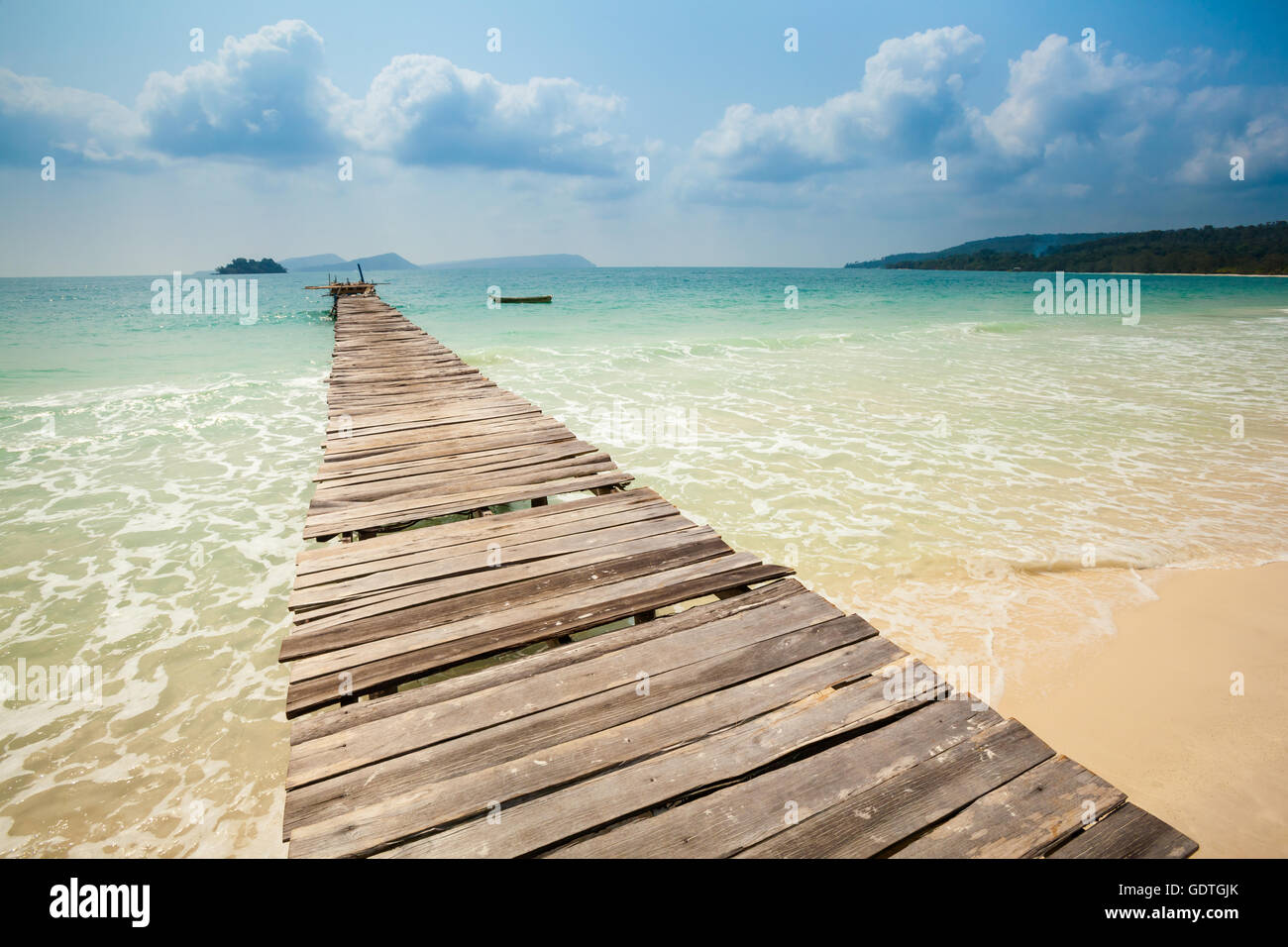 Summer seascape on tropical island Koh Rong in Cambodia. Landscape of ...