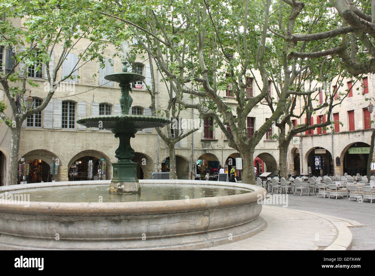 The Places des Herbes, Uzes, Provence, France Stock Photo - Alamy
