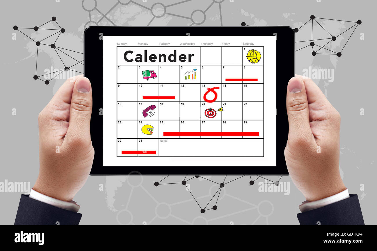 Calender Planner Organization Management Remind Concept Stock Photo - Alamy