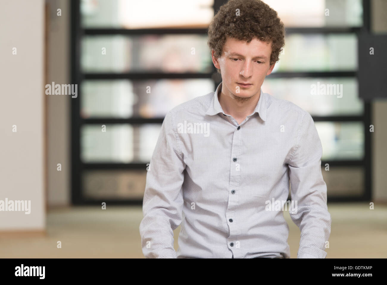Humble White Muslim Man Is Praying In The Mosque - Afro Lock Hair Curly ...