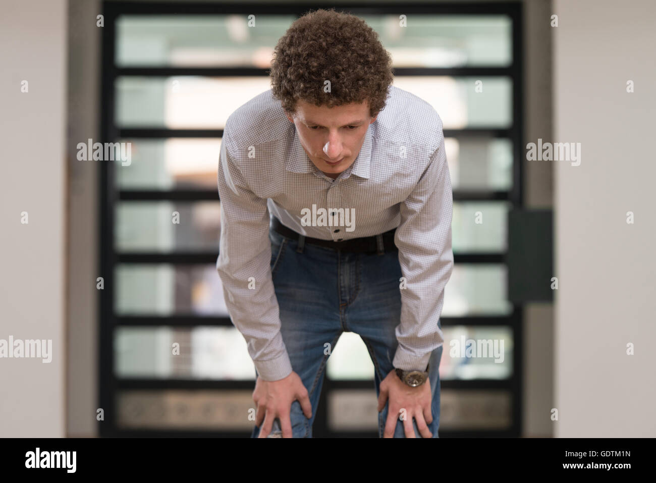 White Muslim Man Is Praying In The Mosque - Afro Lock Hair Curly Stock ...
