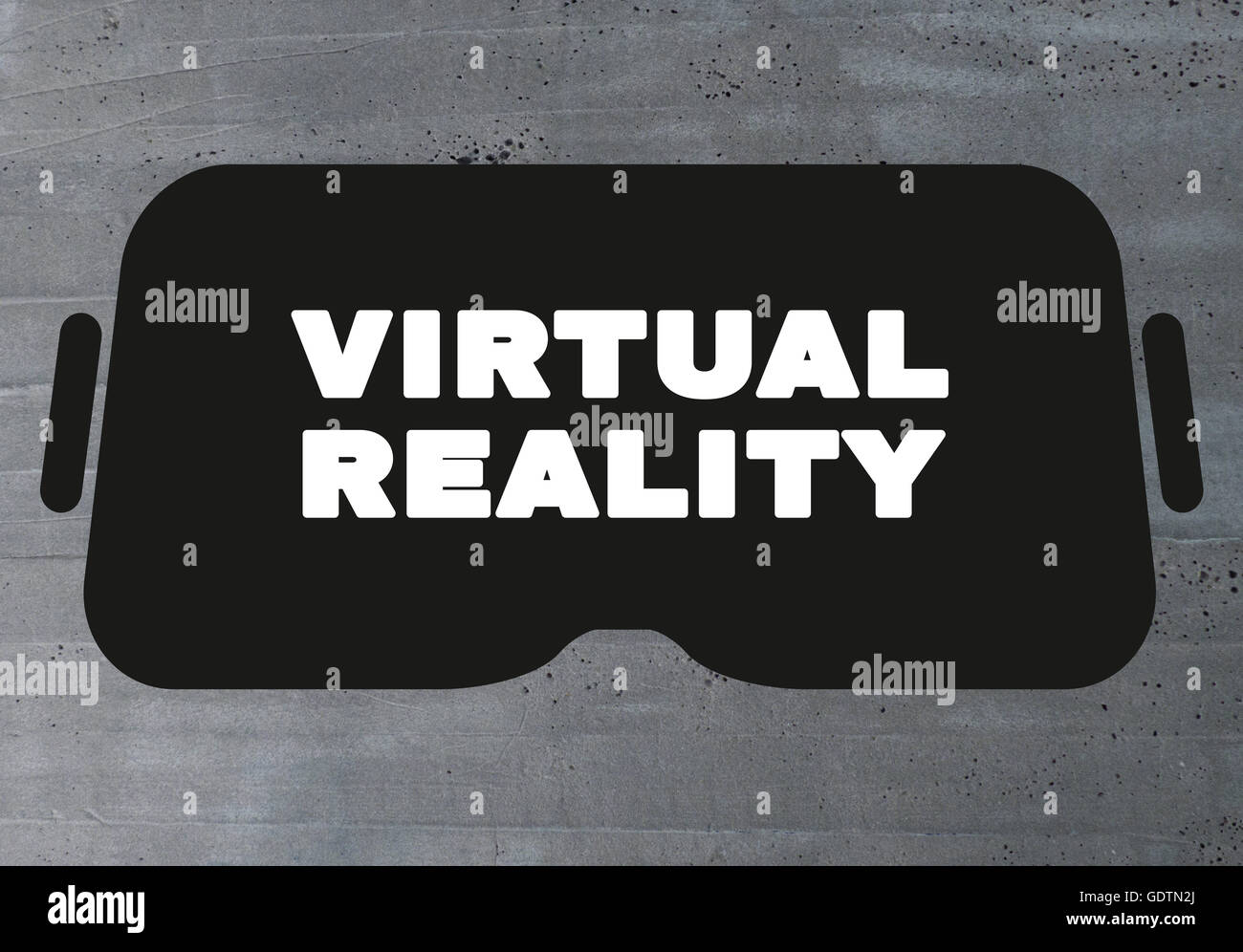 virtual reality concept on cement texture background Stock Photo - Alamy