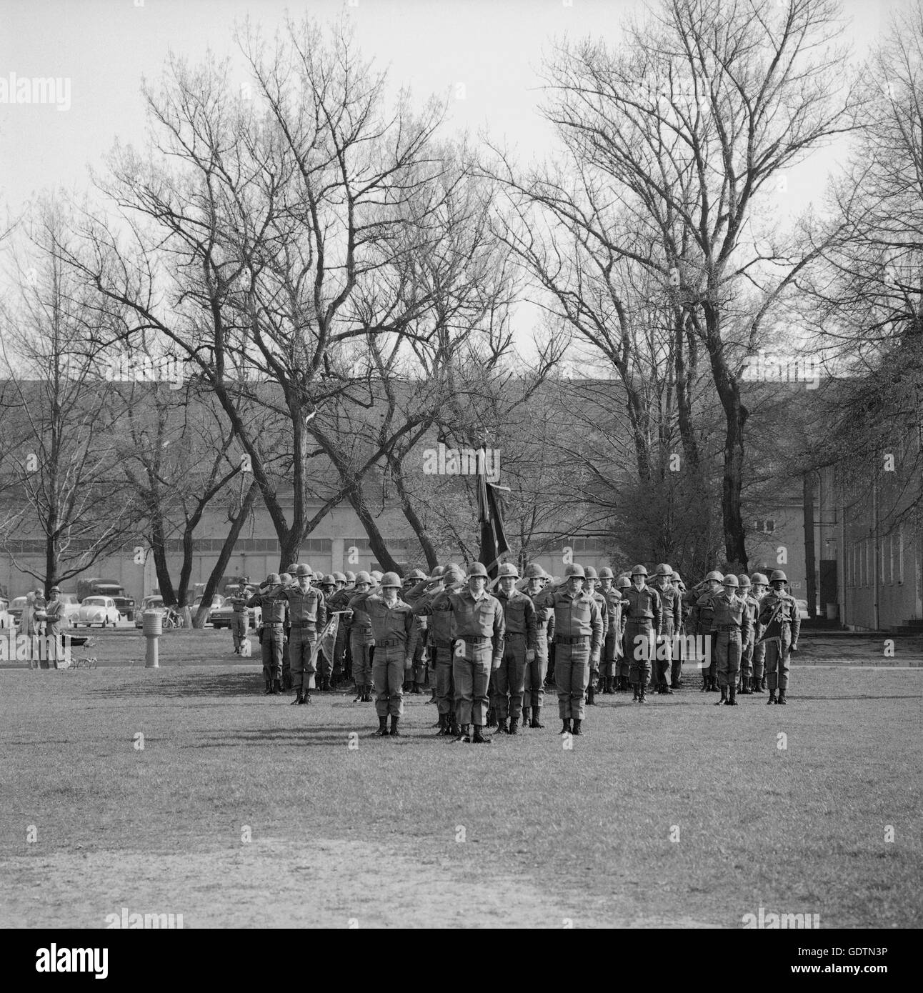 Soldier during military parade Black and White Stock Photos & Images ...