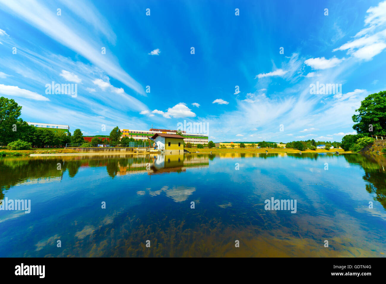 pond with sky reflection Stock Photo - Alamy