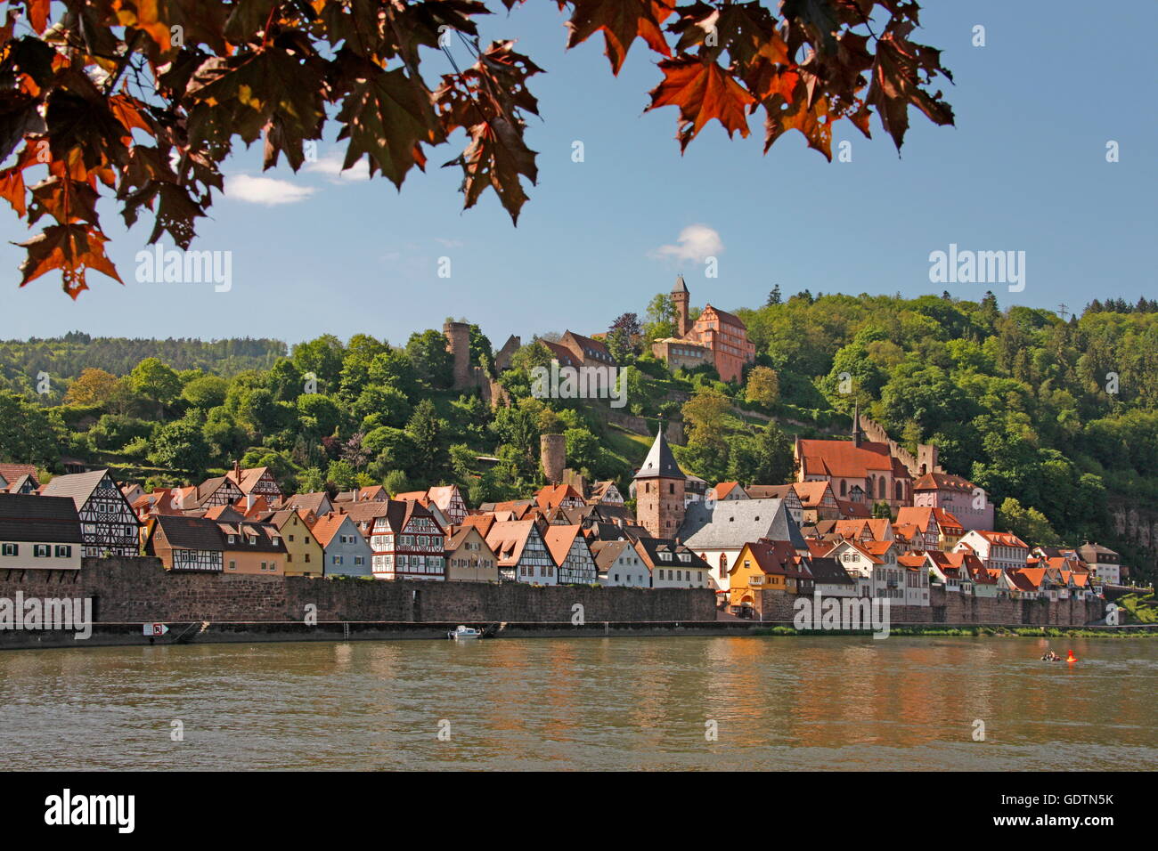 geography / travel, Germany, Hesse, Hirschhorn on the Neckar, city view ...