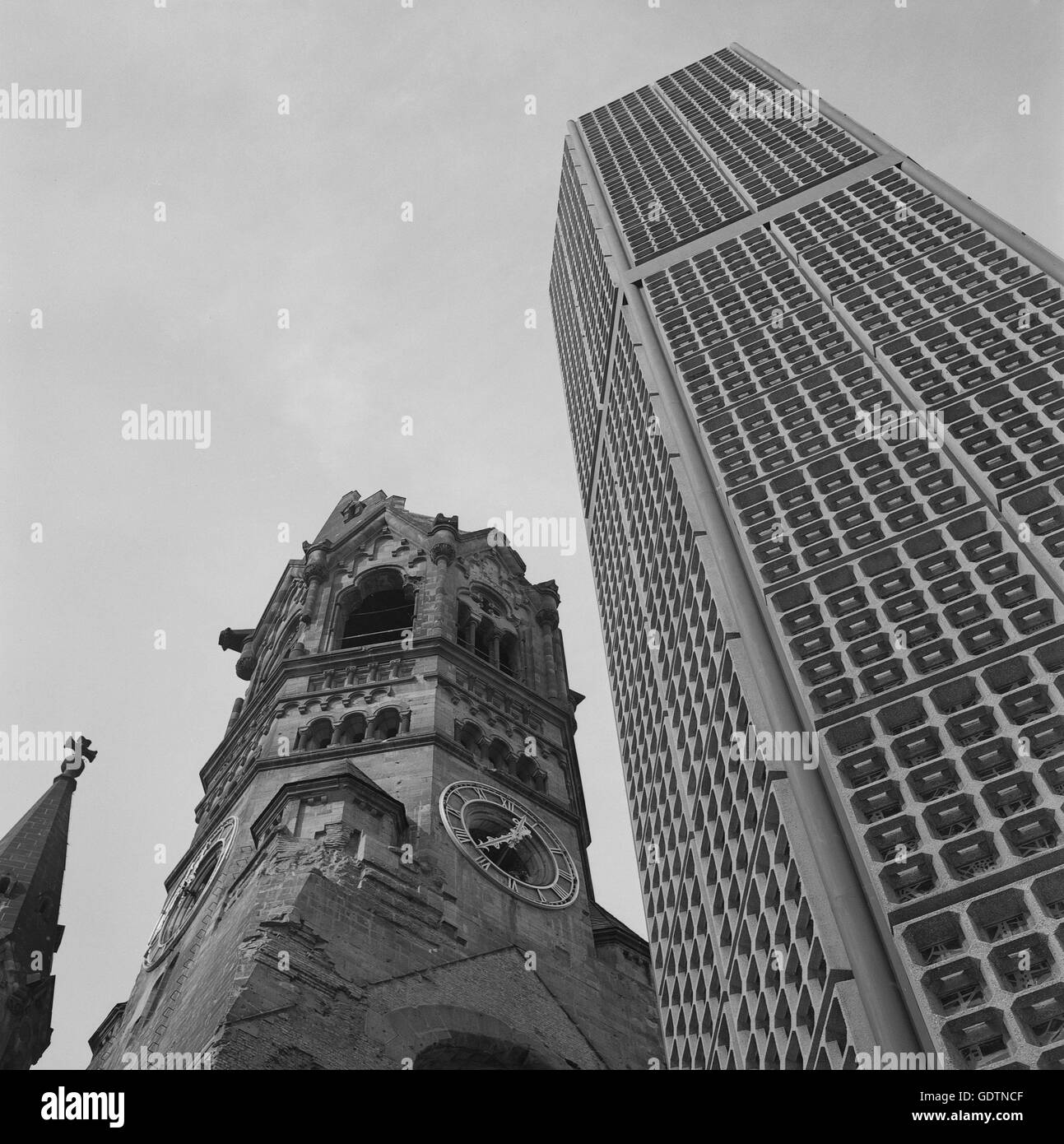 Old and new towers Black and White Stock Photos & Images - Alamy