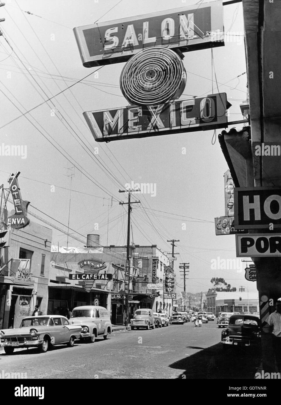 Street in Tijuana, 1958 Stock Photo - Alamy