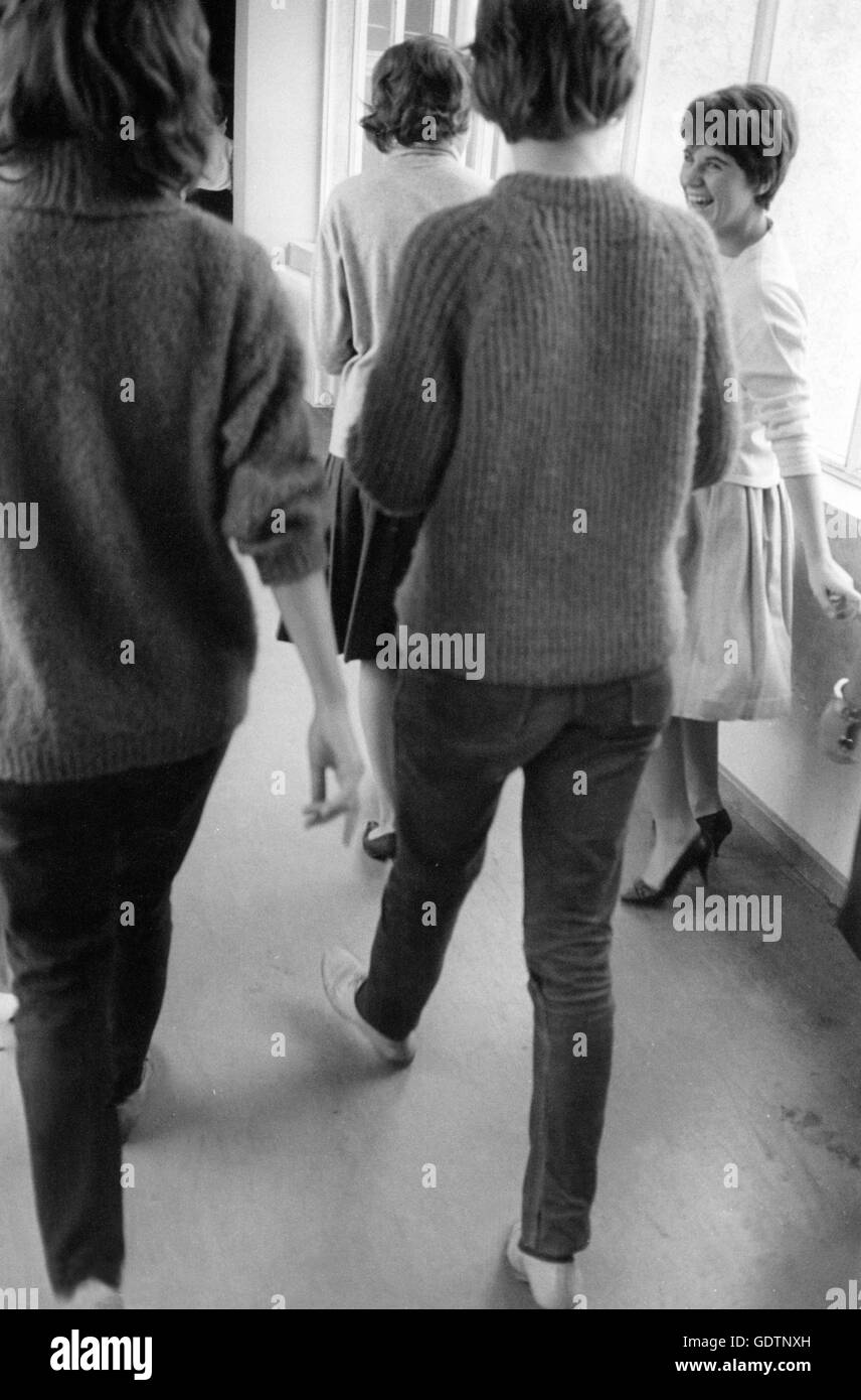 Girls trousers Black and White Stock Photos & Images - Alamy