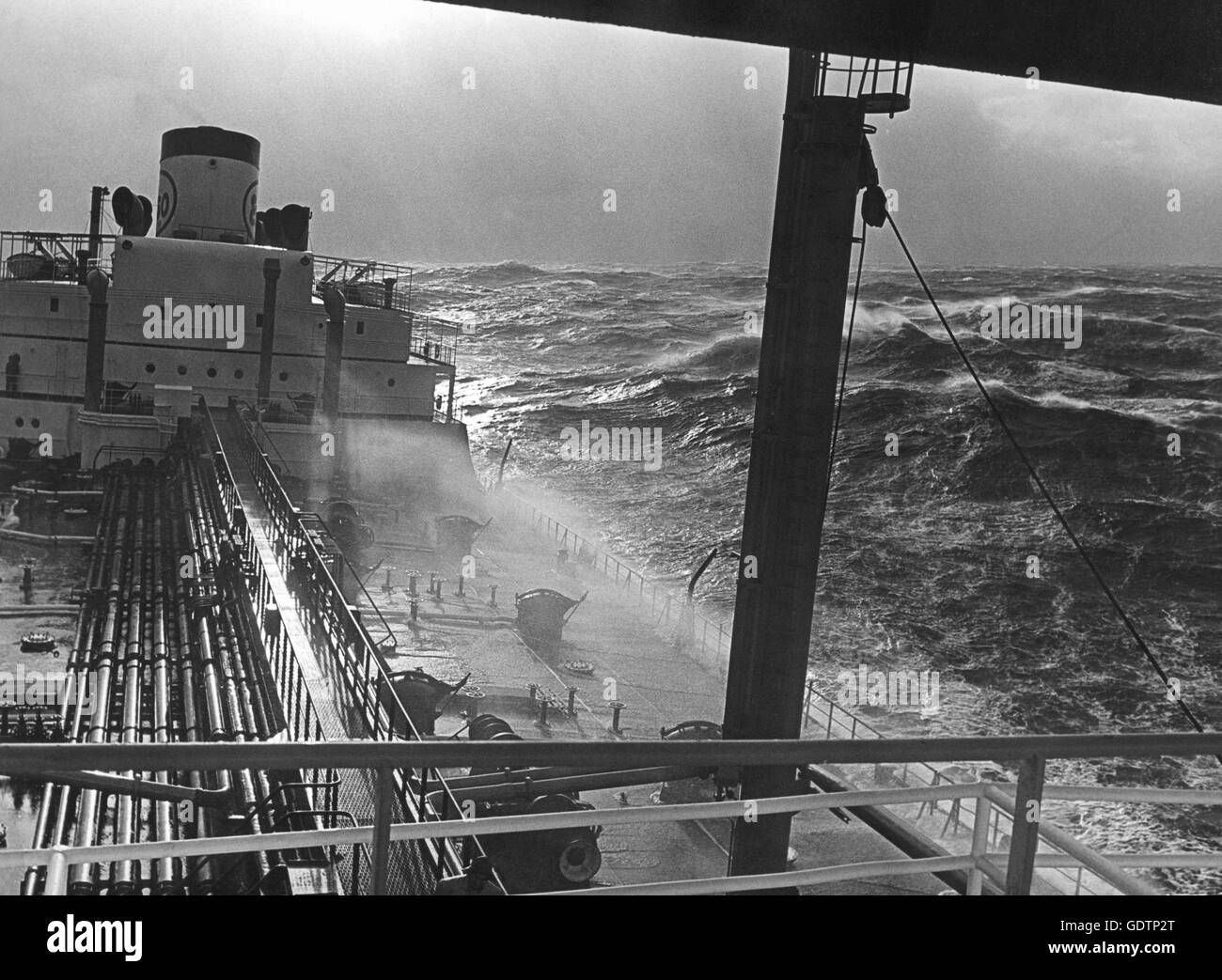 Ship stormy sea Black and White Stock Photos & Images - Alamy