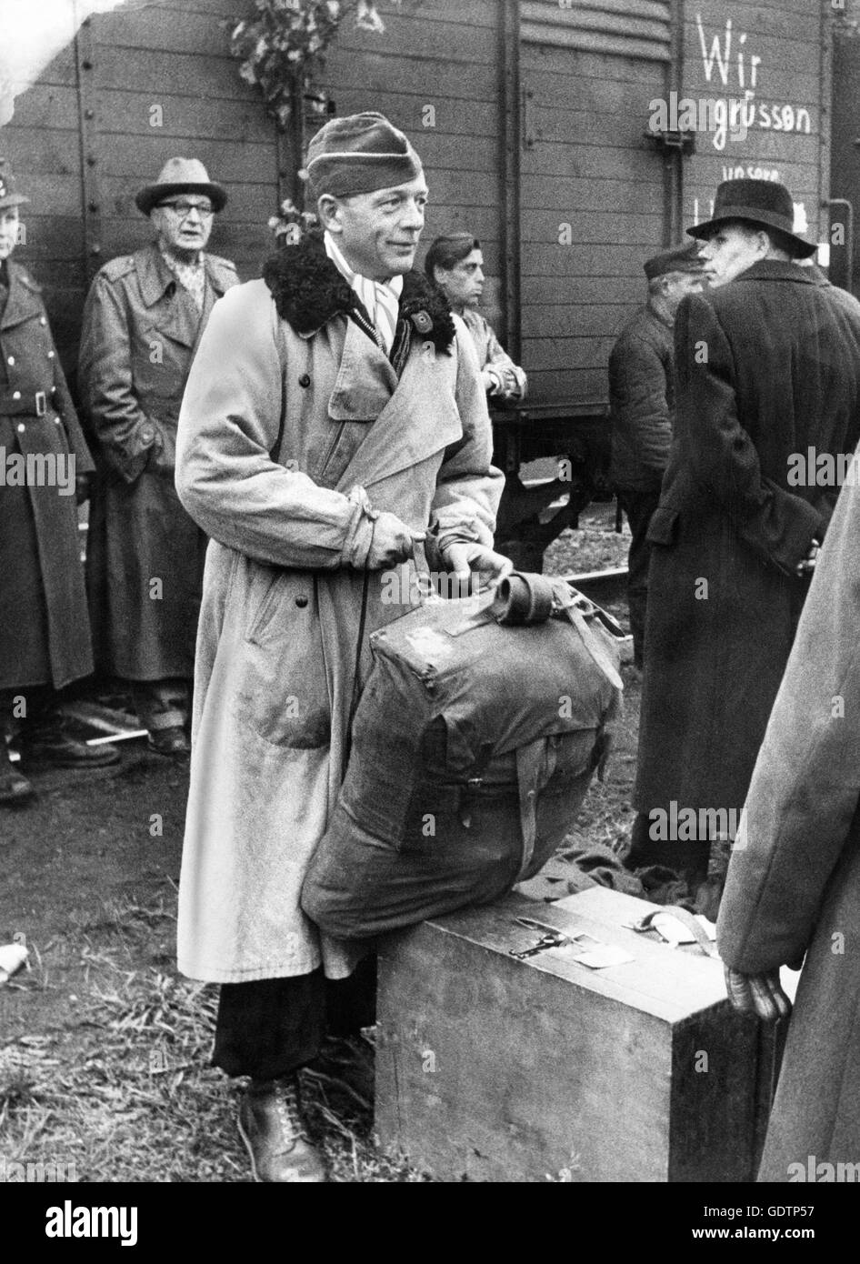 Homecomer from Russia, october 1955 Stock Photo - Alamy