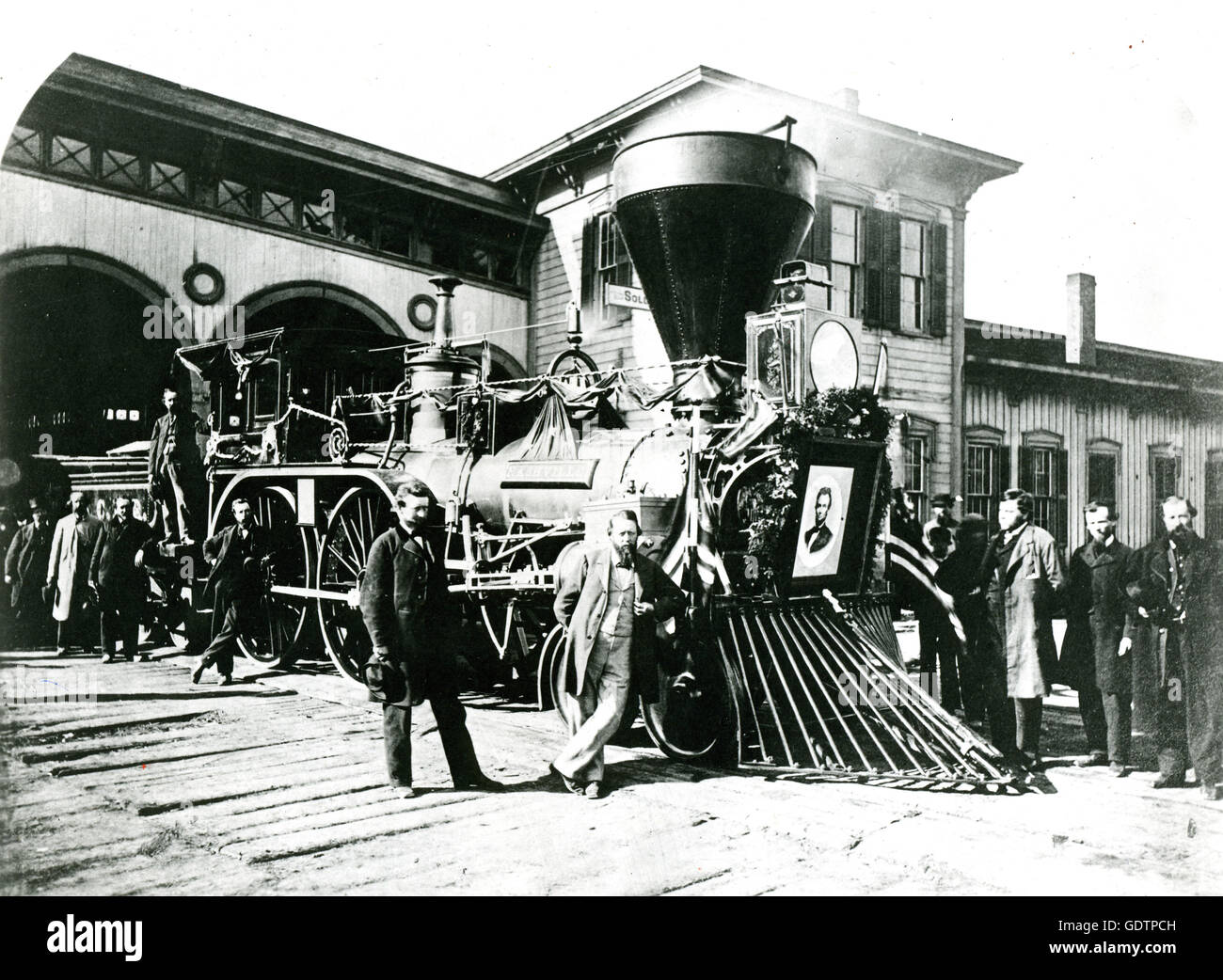 Funeral train 'Nashville' which carried the body of President Abraham ...
