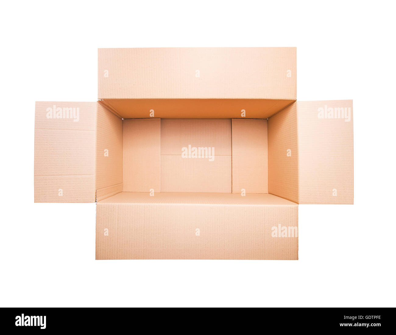 Opened cardboard box Isolated on white background Stock Photo - Alamy