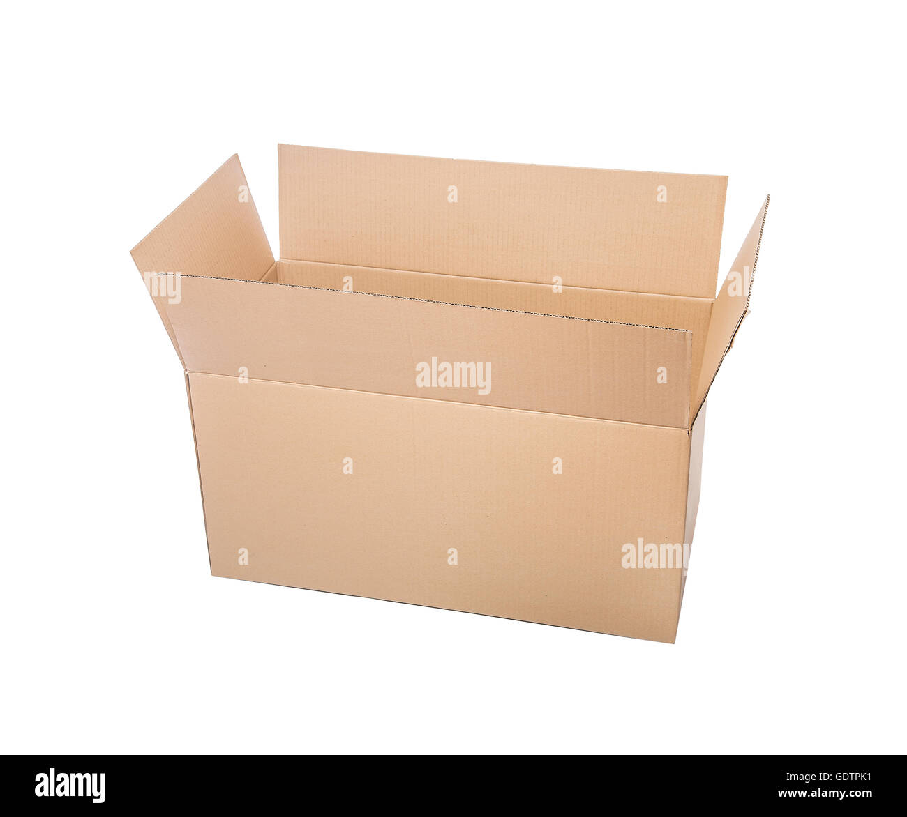 Opened cardboard box Isolated on white background Stock Photo - Alamy