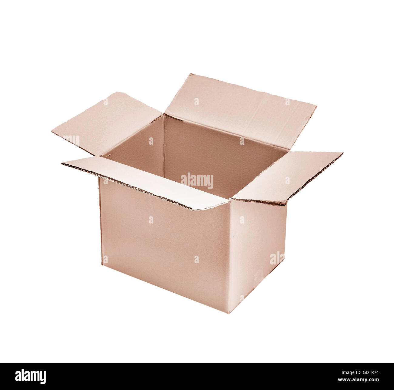Opened cardboard box Isolated on white background Stock Photo - Alamy