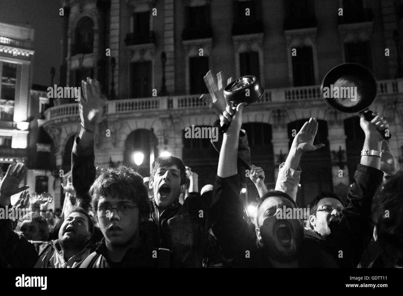 Protest in madrid spain Black and White Stock Photos & Images - Alamy