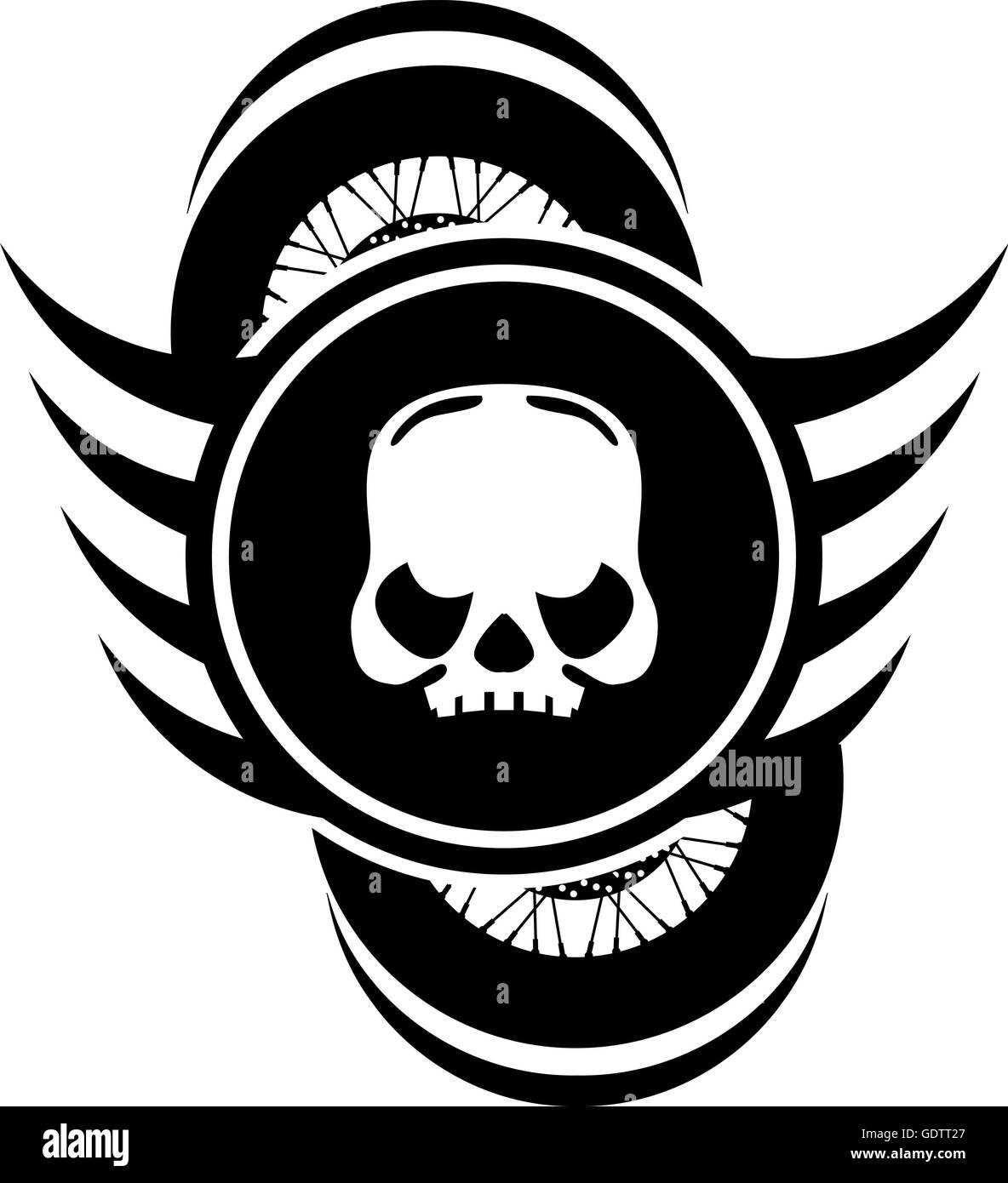 Moto skull vector logo symbol hi-res stock photography and images - Alamy