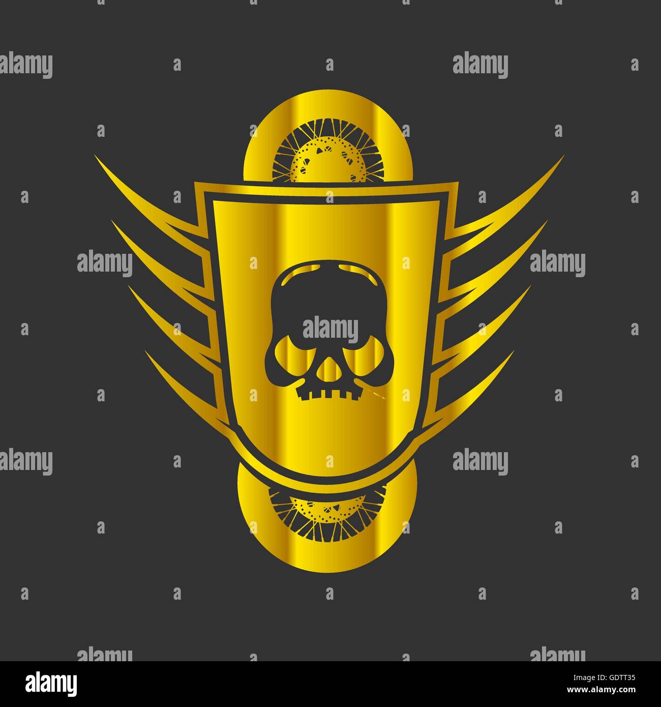 Moto skull vector logo symbol hi-res stock photography and images - Alamy