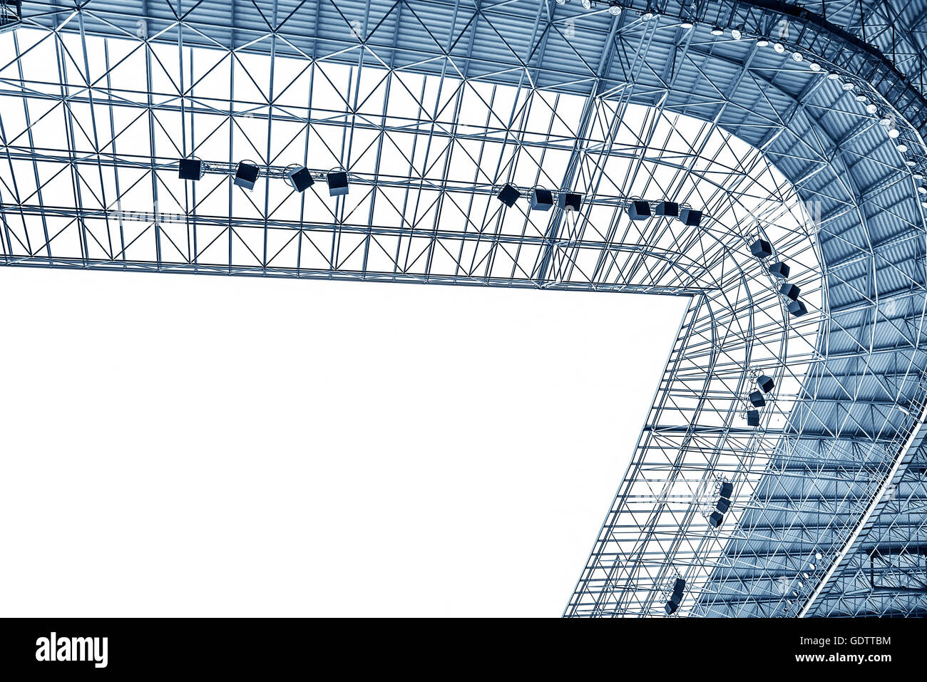 Elements of the stadium construction. Construction of the stadium roof ...