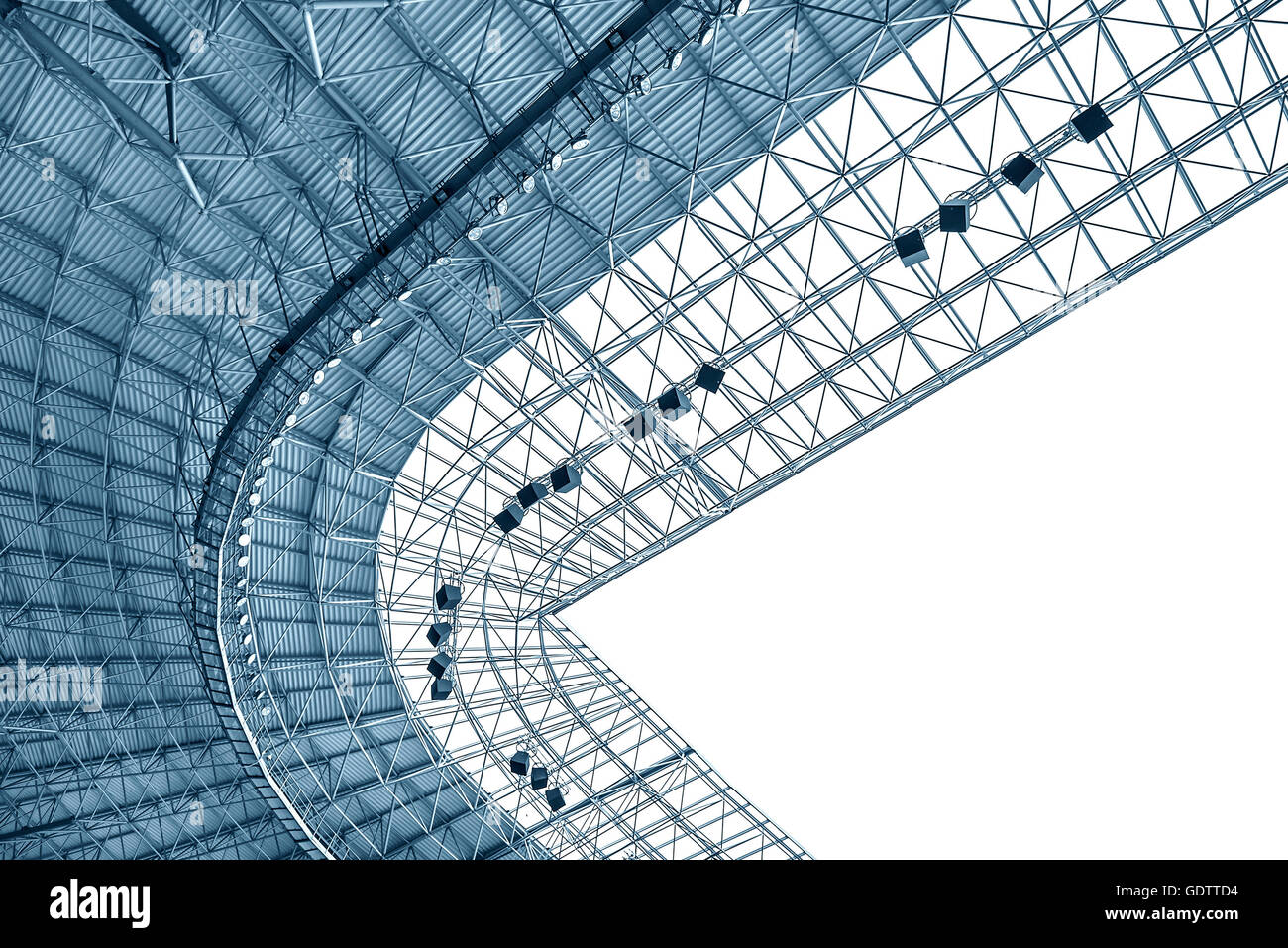 Elements of the stadium construction. Construction of the stadium roof ...