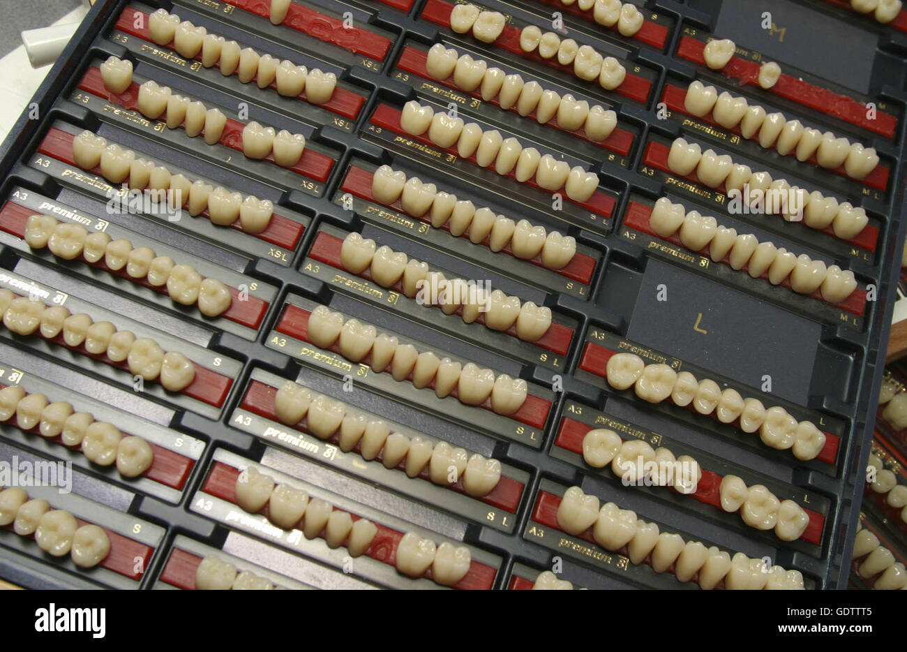 Germany artificial teeth in a dental laboratory hi-res stock ...