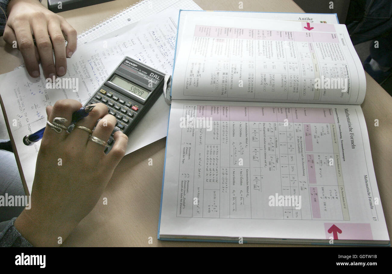 Class test in an all-day school Stock Photo - Alamy