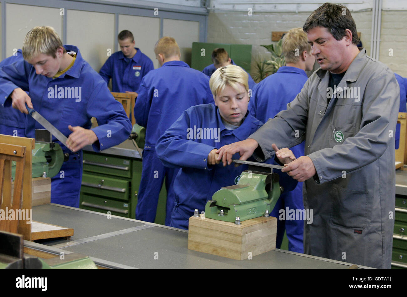 Master and apprentices Stock Photo - Alamy