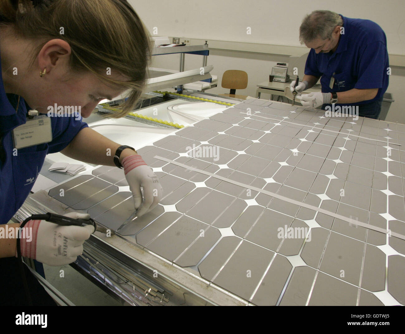 Solar module manufacturing Stock Photo - Alamy