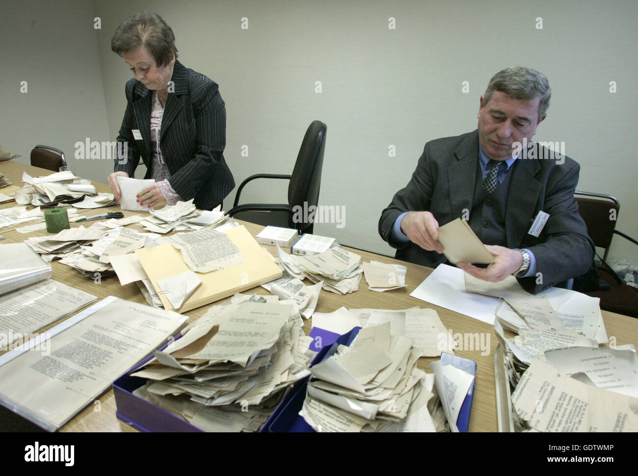 Reconstruction of Stasi files Stock Photo - Alamy