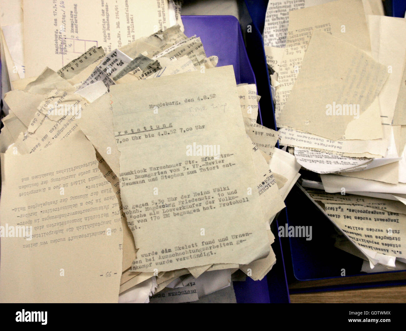 Reconstruction of Stasi files Stock Photo - Alamy